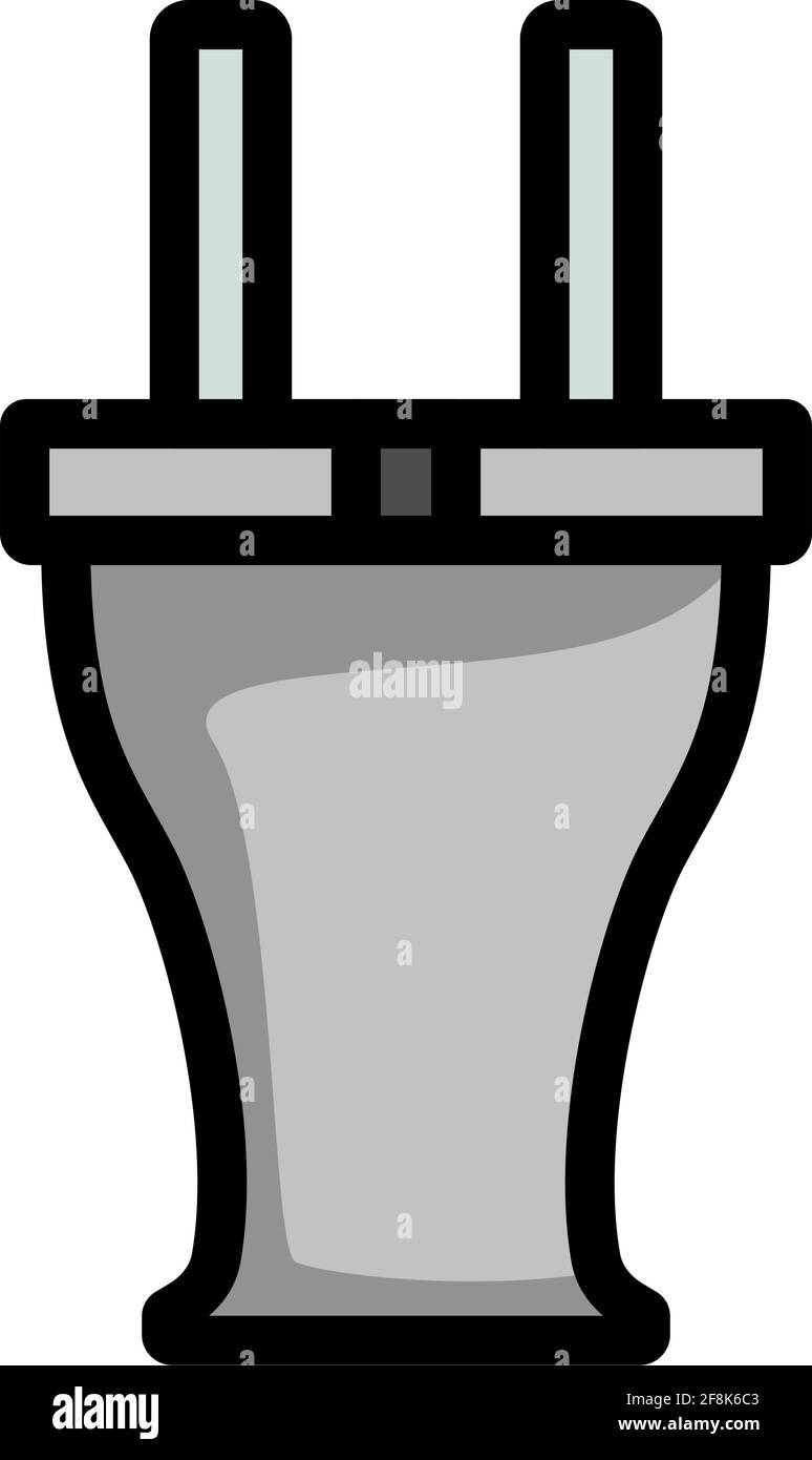 Electrical Plug Icon. Editable Bold Outline With Color Fill Design ...