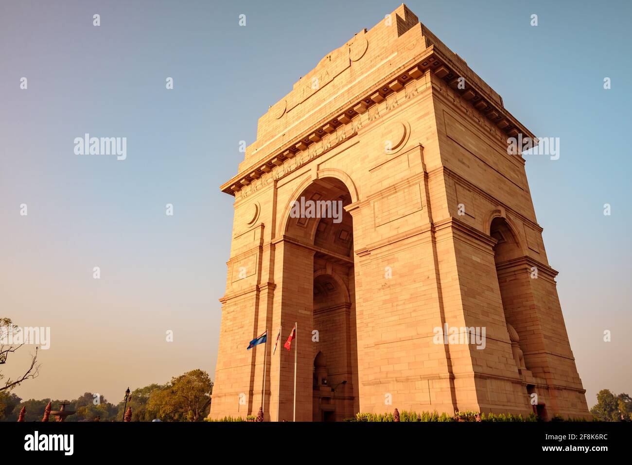 India Gate or All India War Memorial at New Delhi is a triumphal arch ...