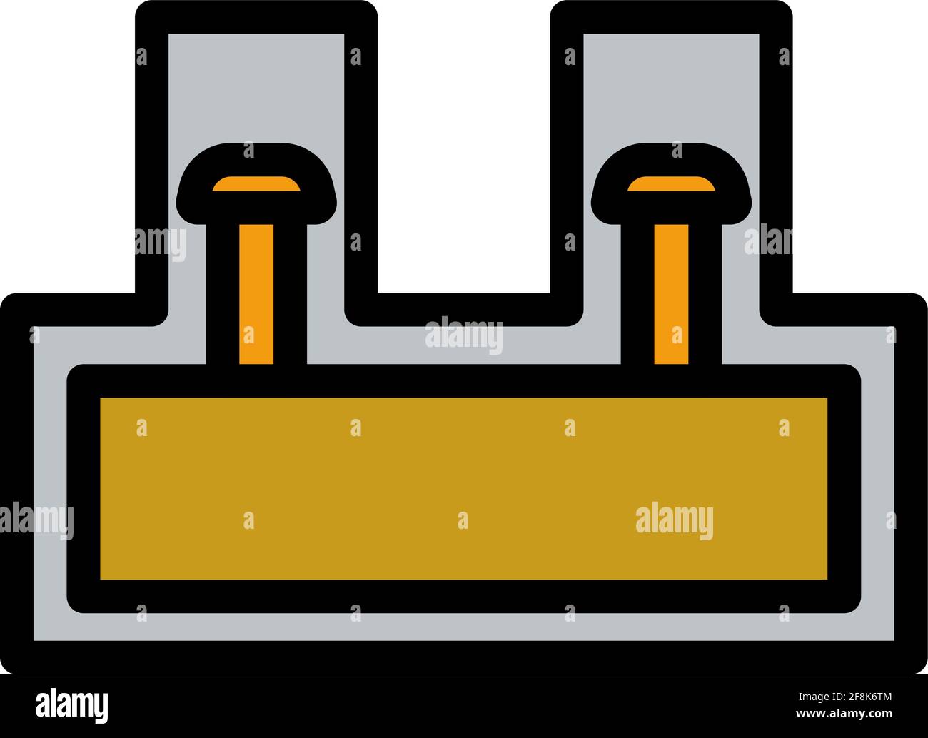 Electrical Connection Terminal Icon. Editable Bold Outline With Color ...