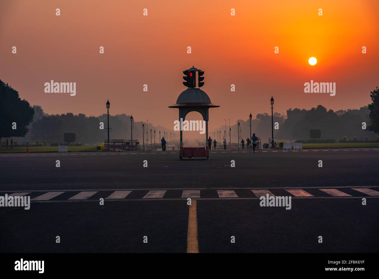 View at sunrise from rajpath 'King's Way' is a ceremonial boulevard in ...