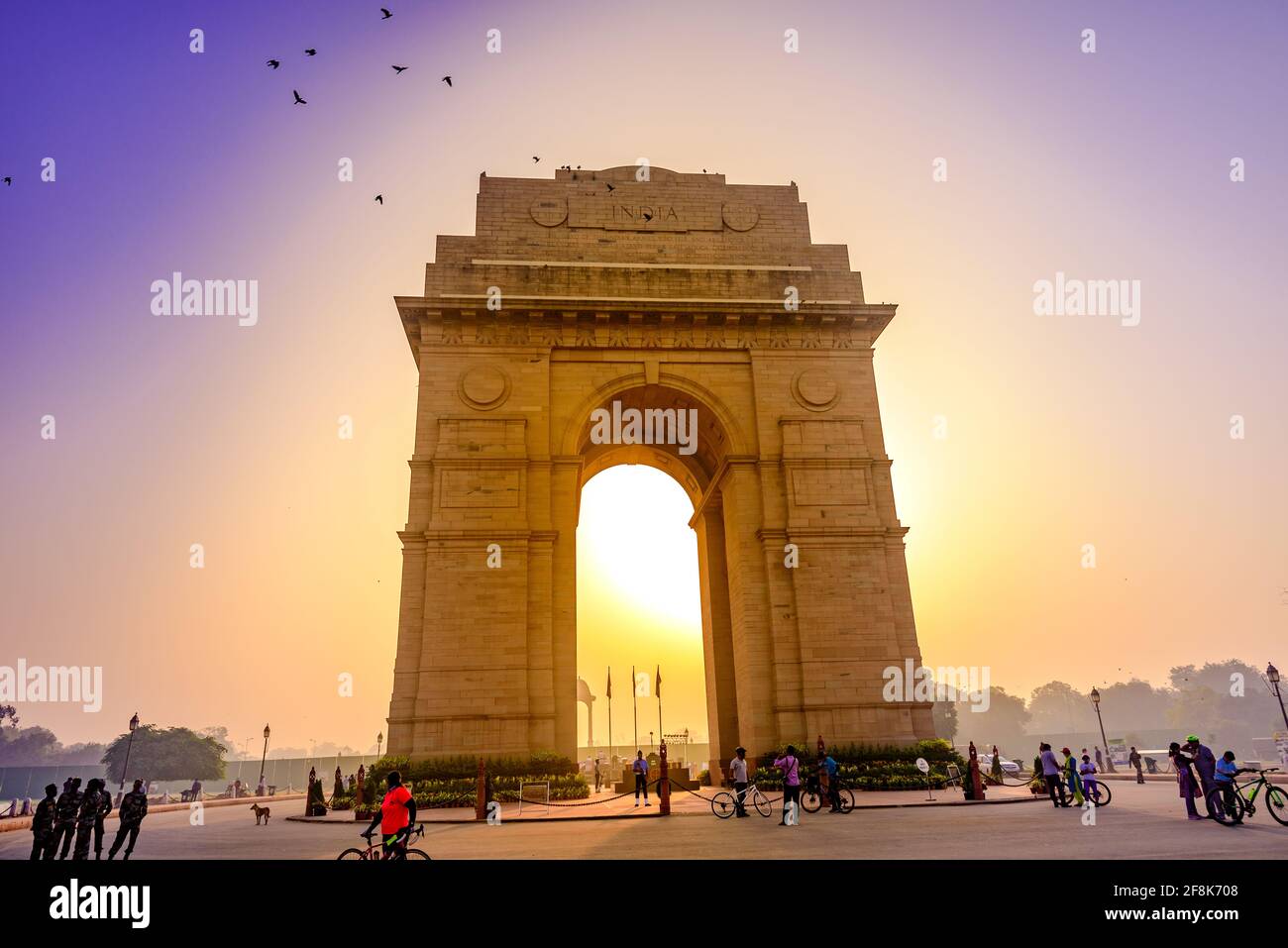 India Gate or All India War Memorial at New Delhi is a triumphal arch ...