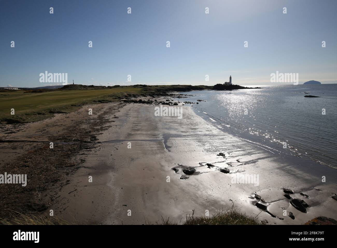 Scotland, Ayrshire, Turnberry Golf Course, 12 April 2021. View across ...