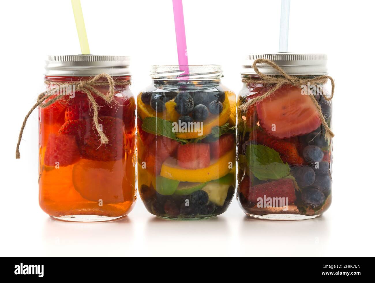 infused water on white background Stock Photo - Alamy