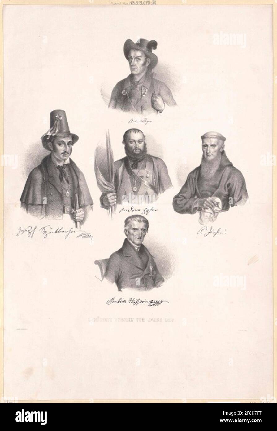 Group picture Four Tyrolean freedom fighters 1809 Stock Photo - Alamy