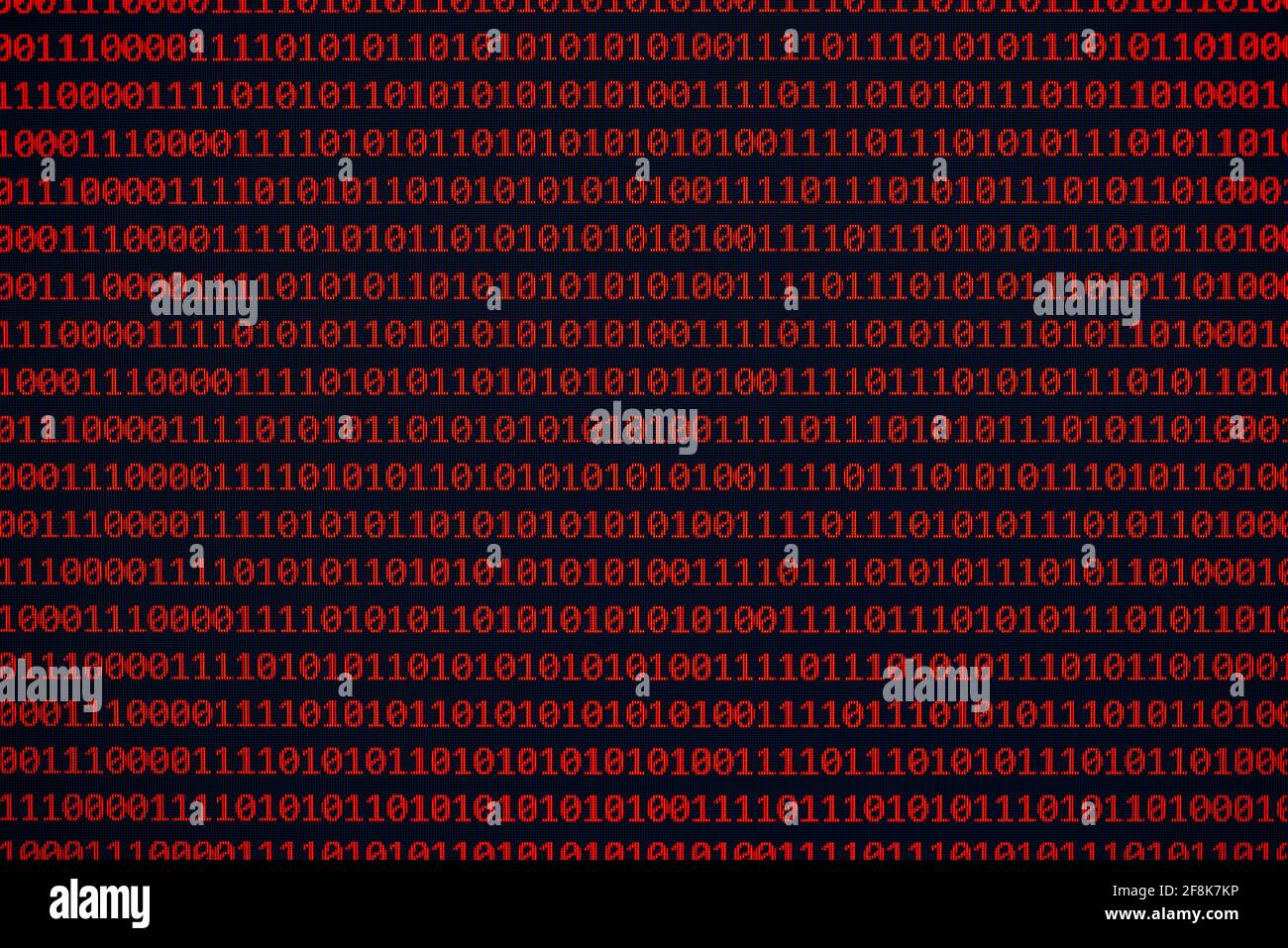 Red binary screen with code Stock Photo - Alamy