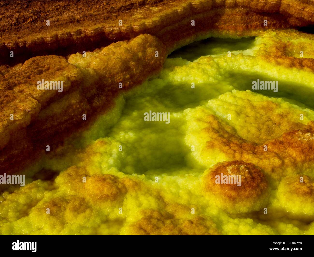 Colorful sulphur rock landscape in Danakil Depression, Ethiopia Stock ...