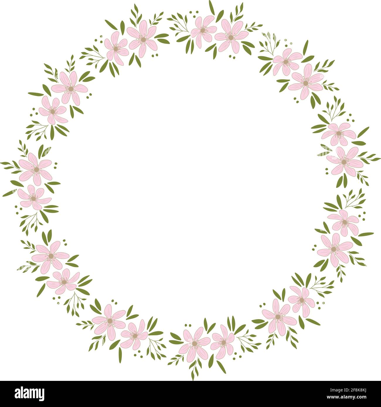 pink flowers wreath Stock Vector Image & Art - Alamy