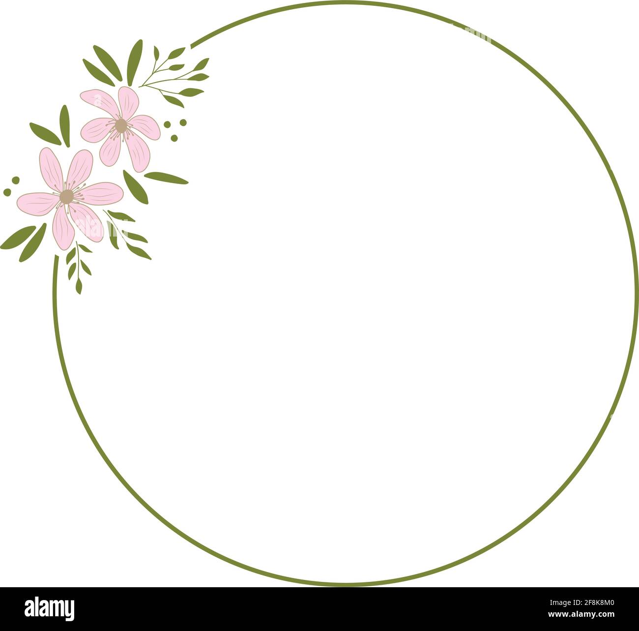 pink flowers wreath Stock Vector Image & Art - Alamy