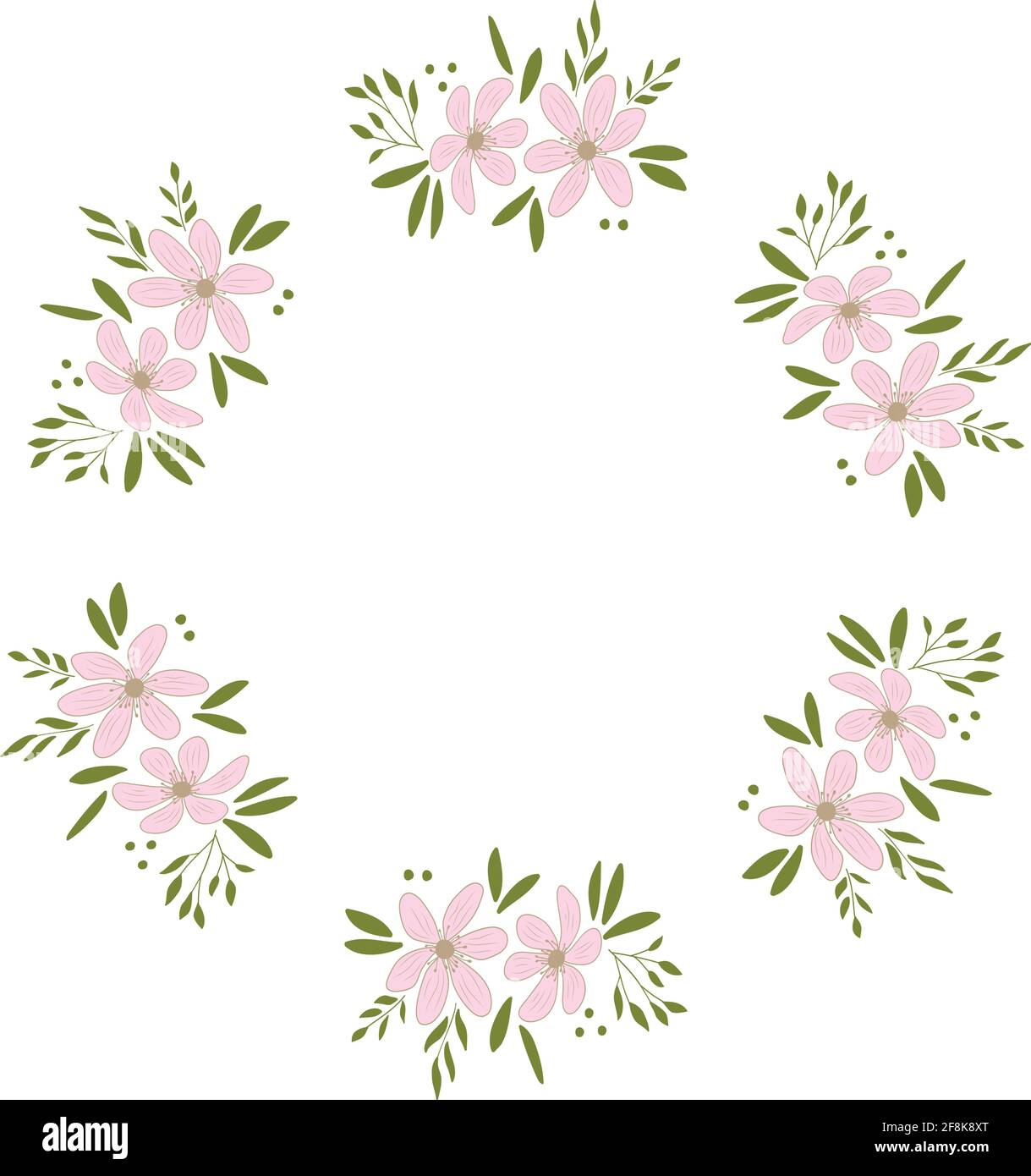 pink flowers wreath Stock Vector Image & Art - Alamy