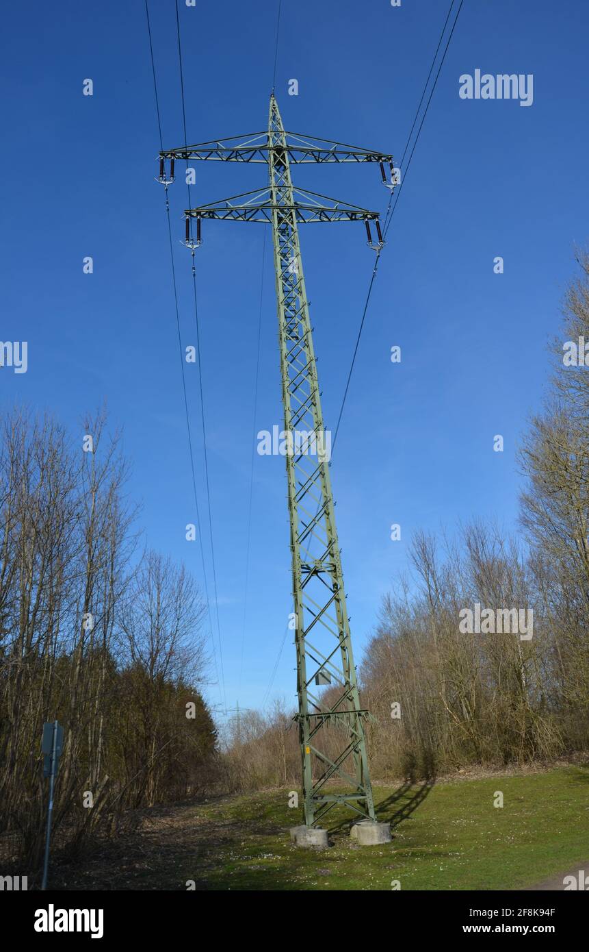 high voltage transmission line, high voltage wires Stock Photo - Alamy