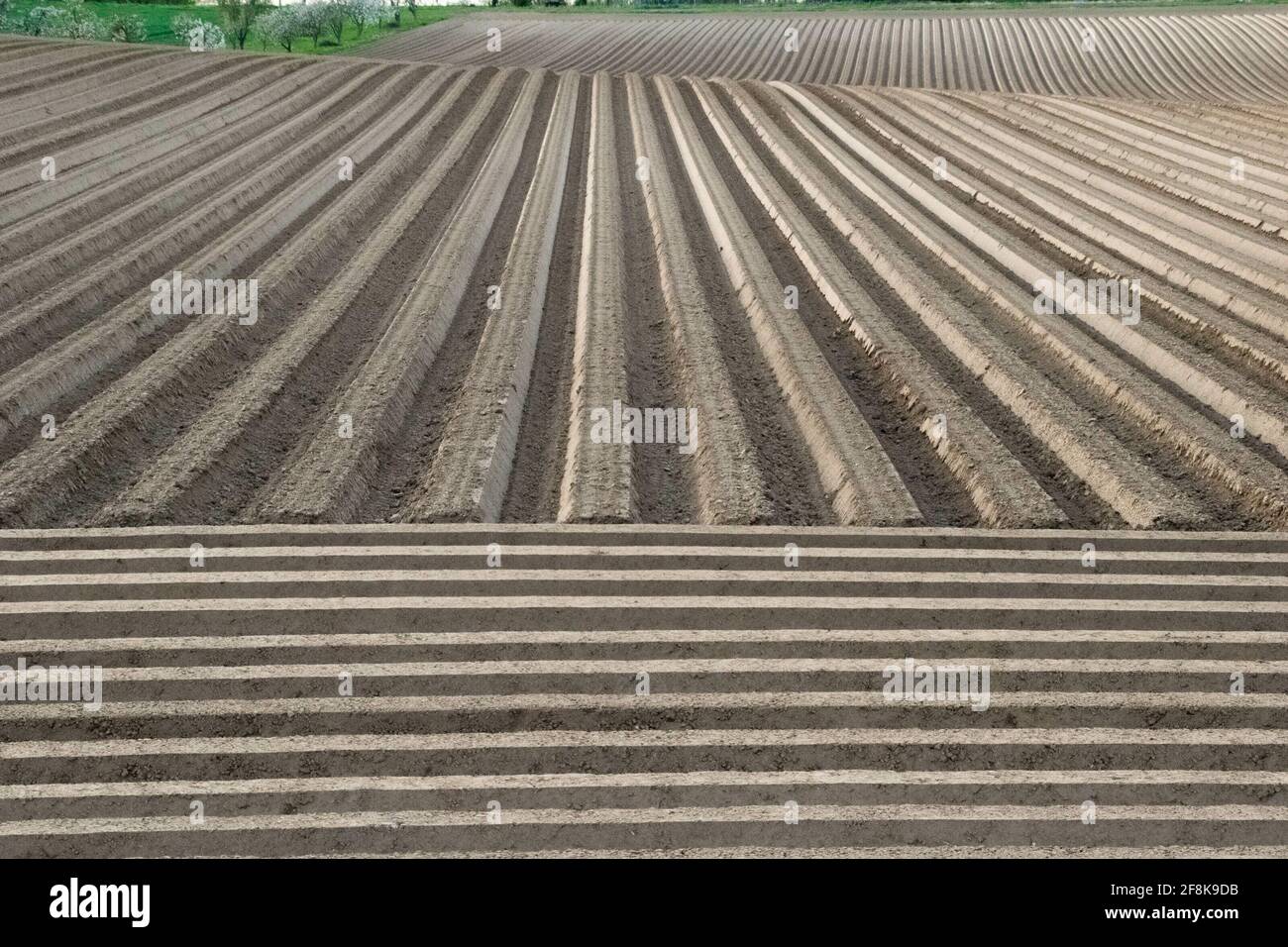 Beautiful scenery of agricultural fallow land Stock Photo - Alamy