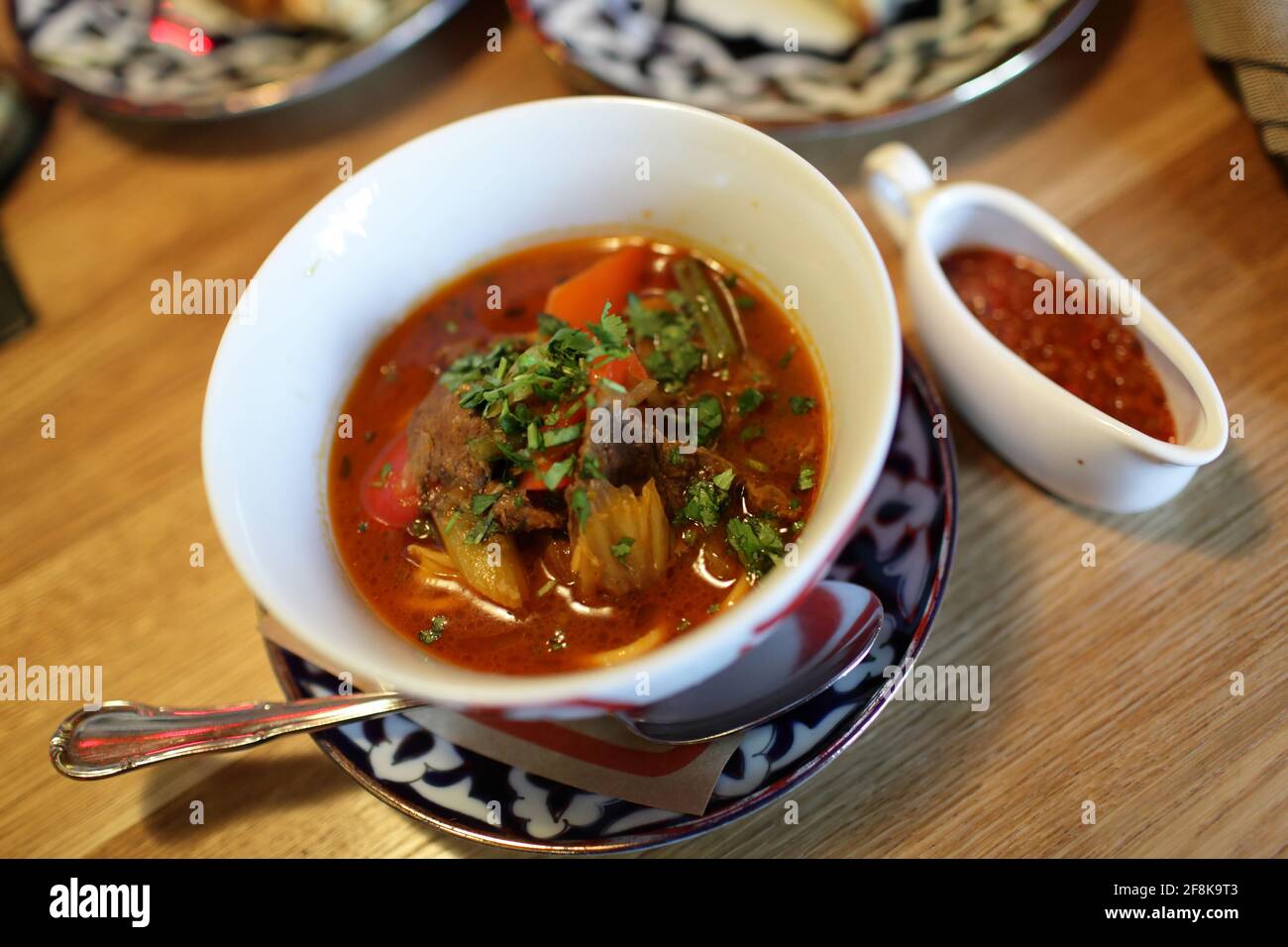 The laghman served in an uzbek restaurant Stock Photo - Alamy