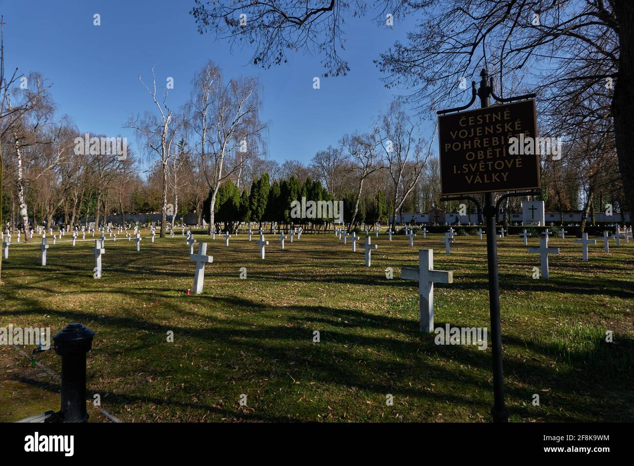Prague, Czech Republic - March 30, 2021 - Olsany cemeteries - Military ...