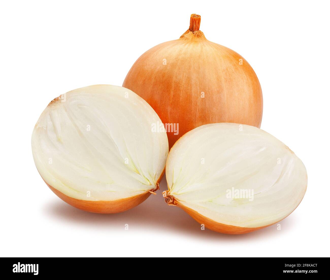 sliced onion path isolated on white Stock Photo - Alamy