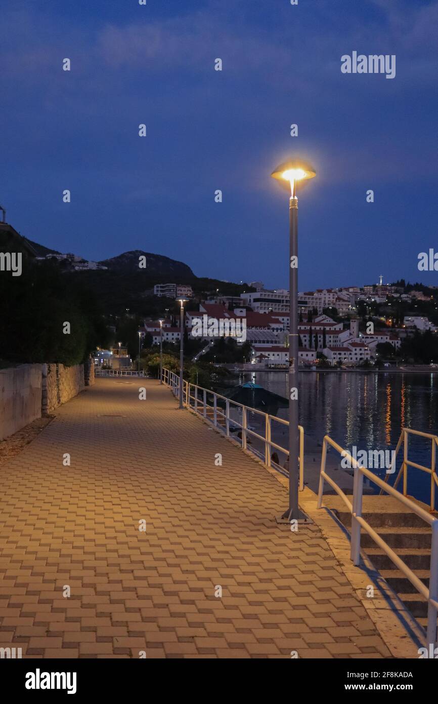 NEUM, BOSNIA AND HERZEGOVINA - Jul 02, 2020: Photography of promenade ...
