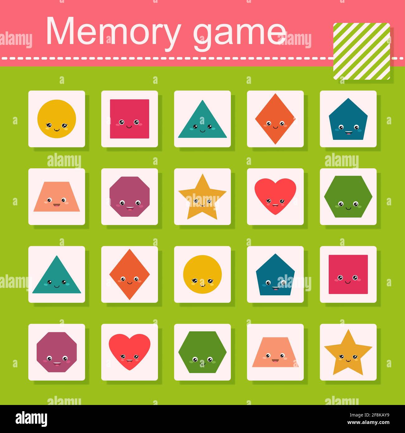 Memory game for children with geometric shapes. Vector illustration ...