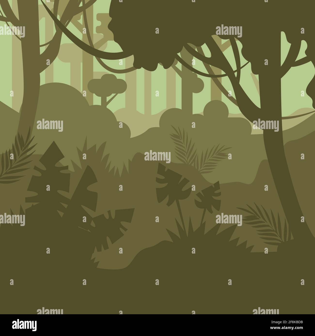 Wild jungle background flat design vector image Stock Vector Image ...