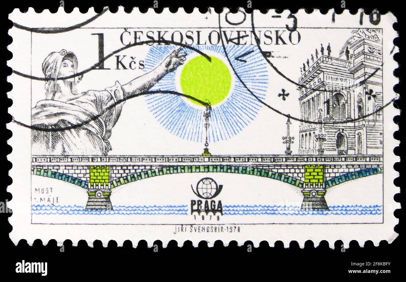 MOSCOW, RUSSIA - OCTOBER 7, 2019: Postage stamp printed in ...