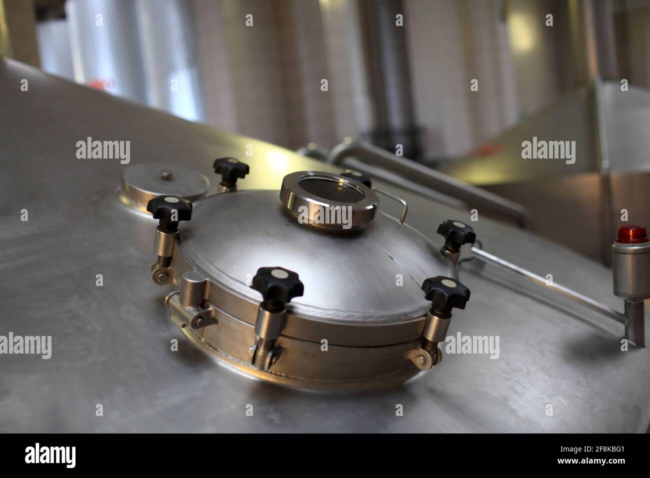 Details of stainless fermentation vat of a brewery Stock Photo - Alamy