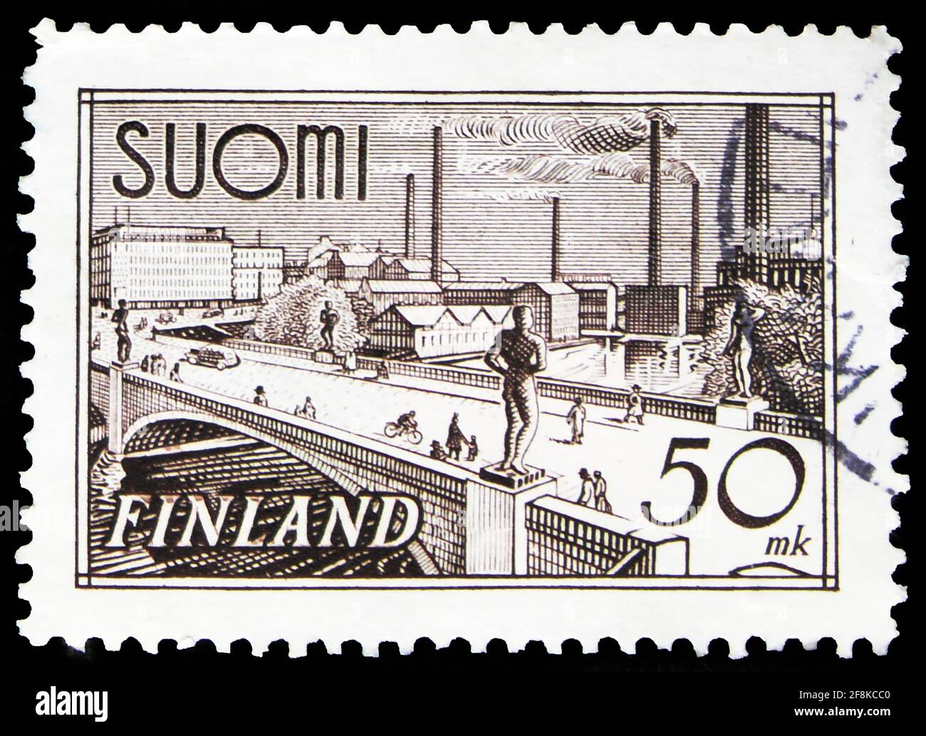 MOSCOW, RUSSIA - OCTOBER 7, 2019: Postage stamp printed in Finland ...