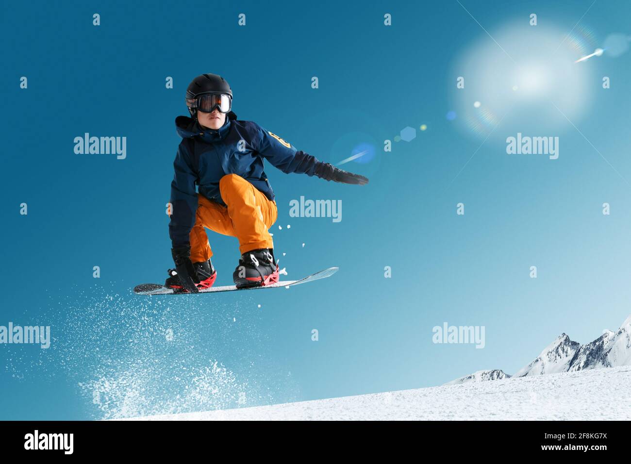 Ski young man Stock Photo - Alamy
