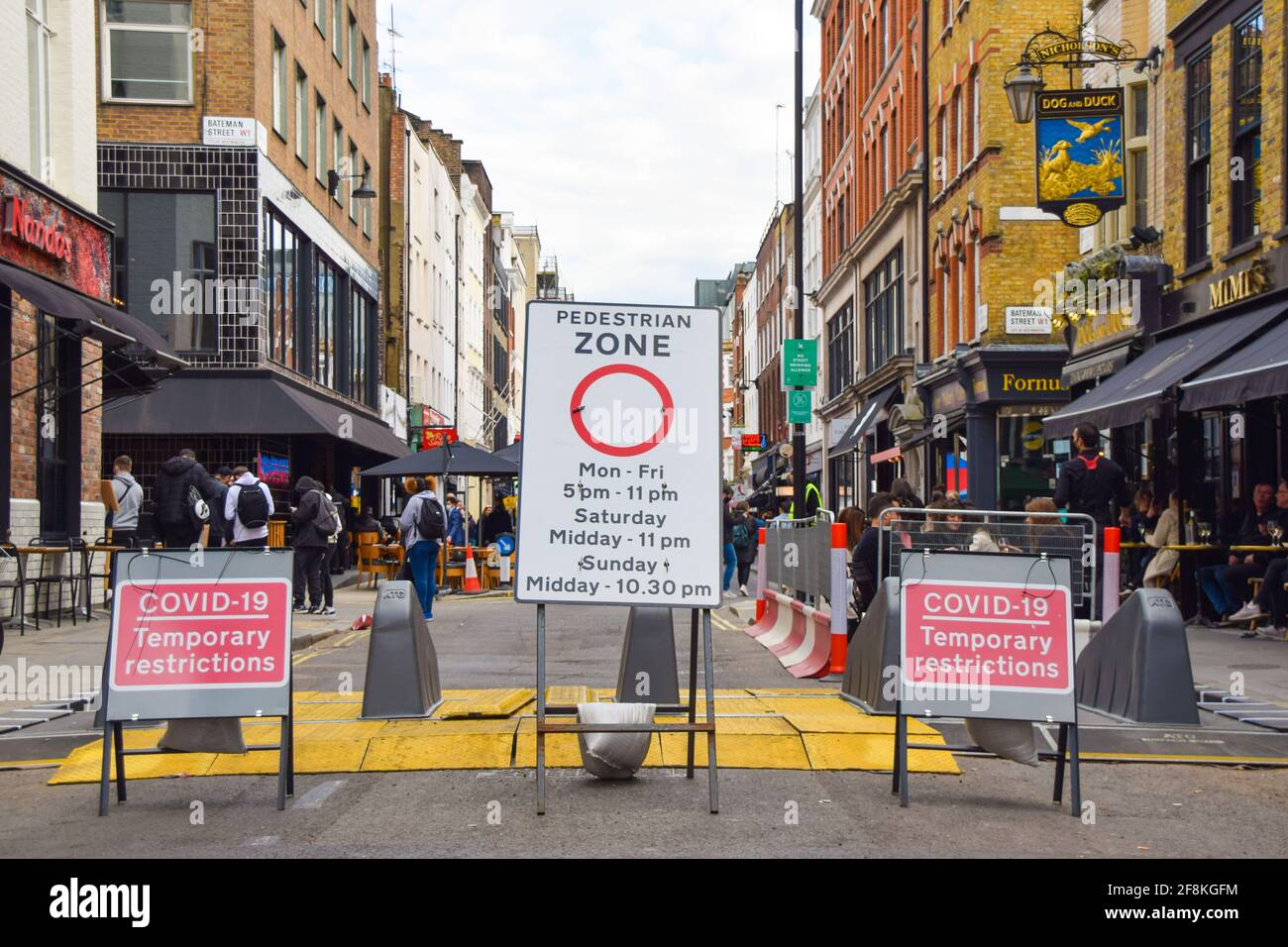London, United Kingdom. 14th April 2021. Pedestrian Zone and Covid-19 ...