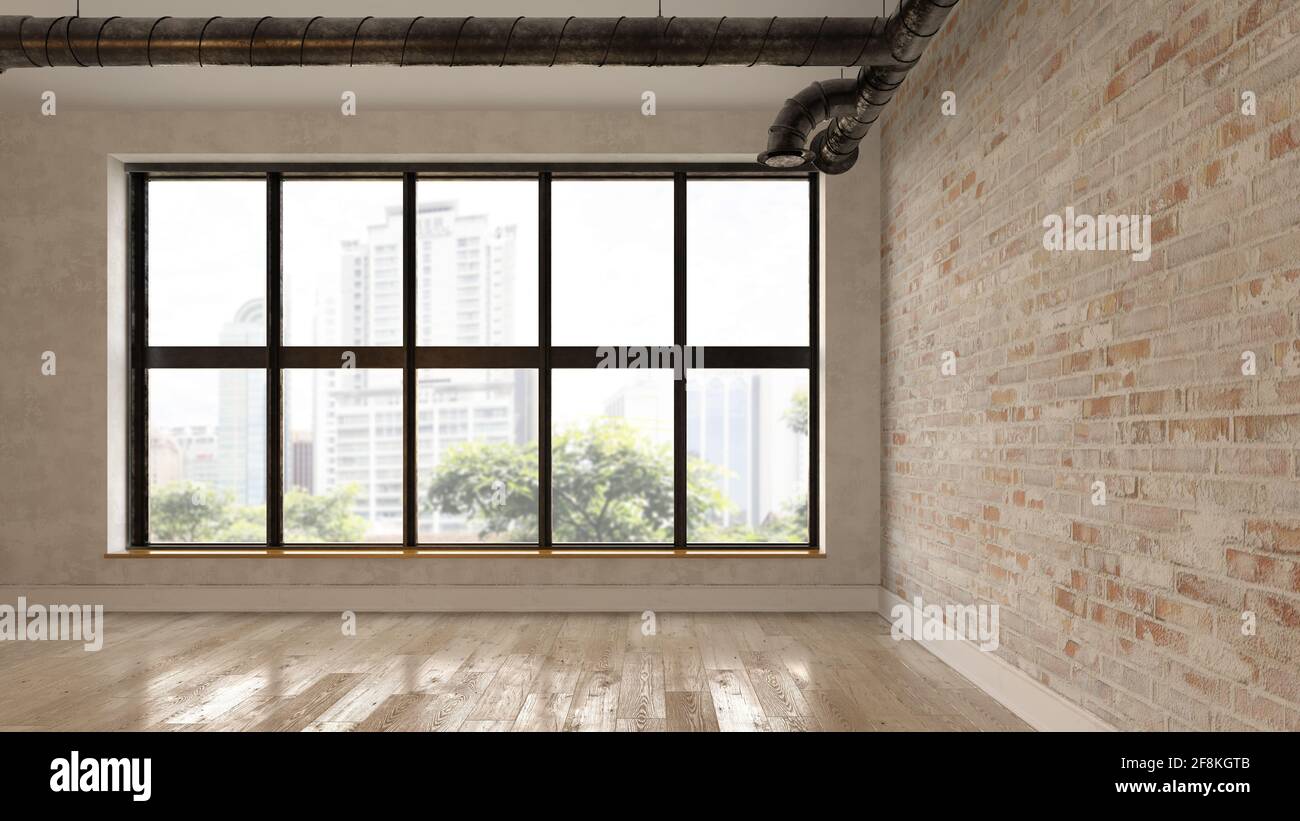 Empty modern interior room 3 d illustration Stock Photo - Alamy