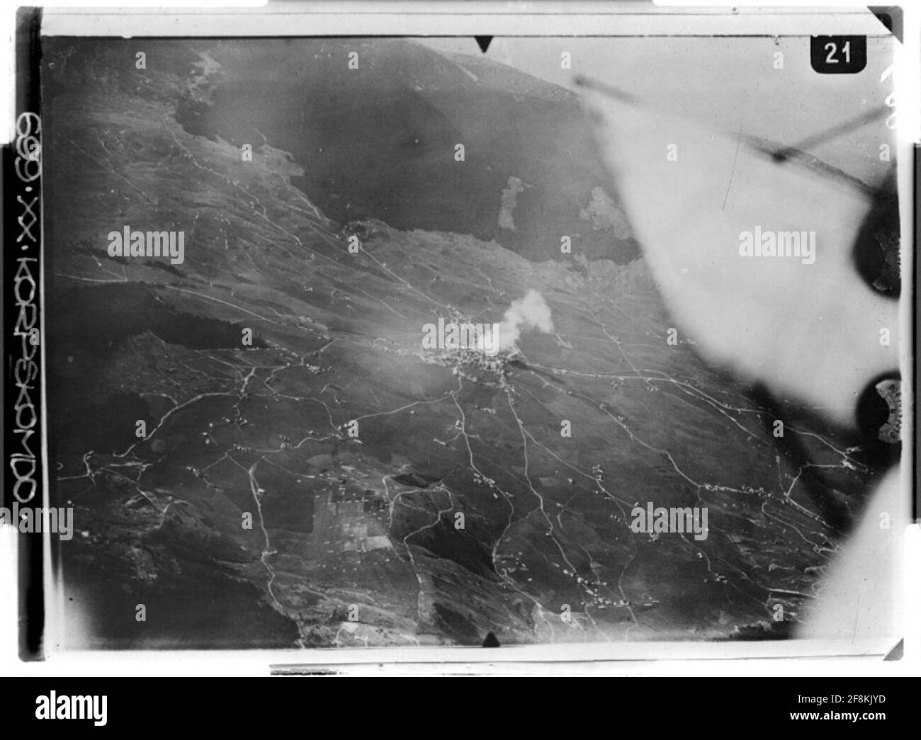 Asiago Aerial photograph from the observer plane during an artillery ...