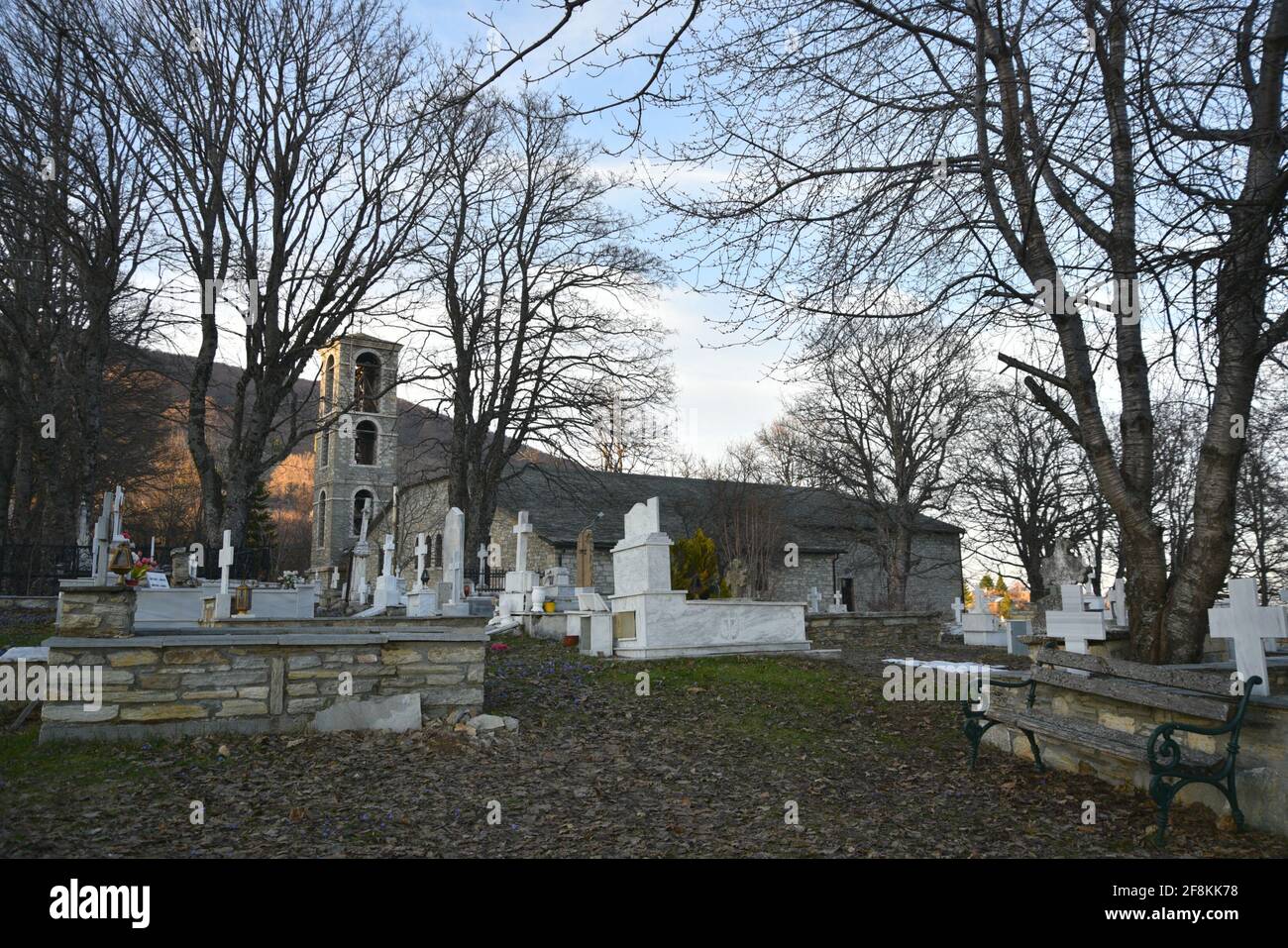 Scenic view of the old cemetery with the traditional Greek Orthodox ...