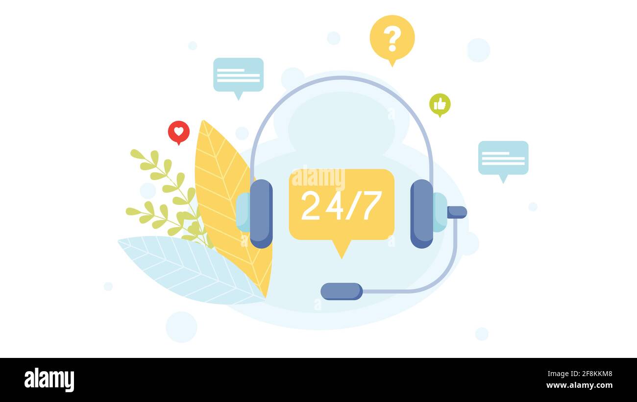 Customer support service concept. Flat design, vector illustration ...