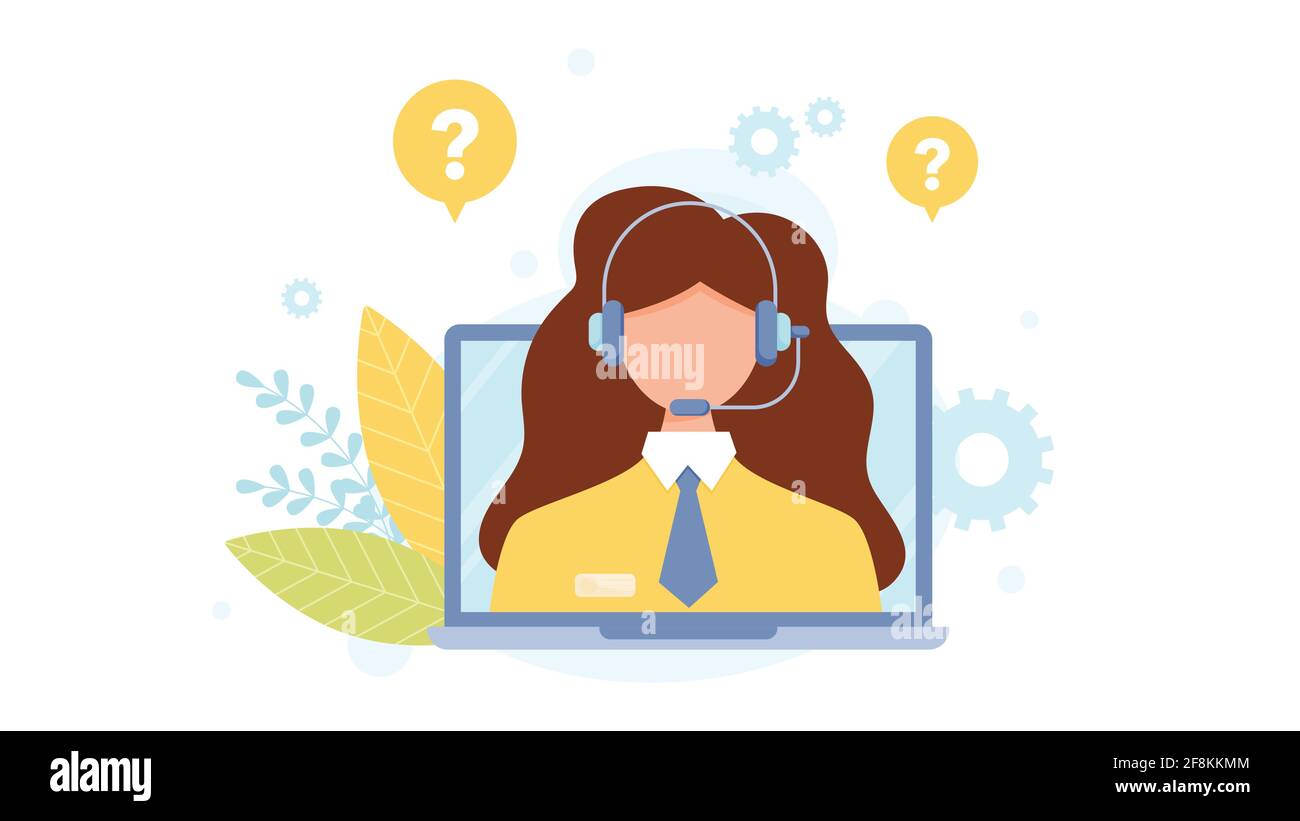 Customer support service concept. Flat design, vector illustration ...