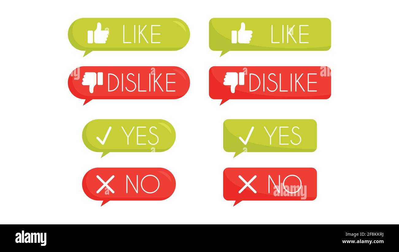 Set of like and dislike web notifications, vector Illustration Stock ...