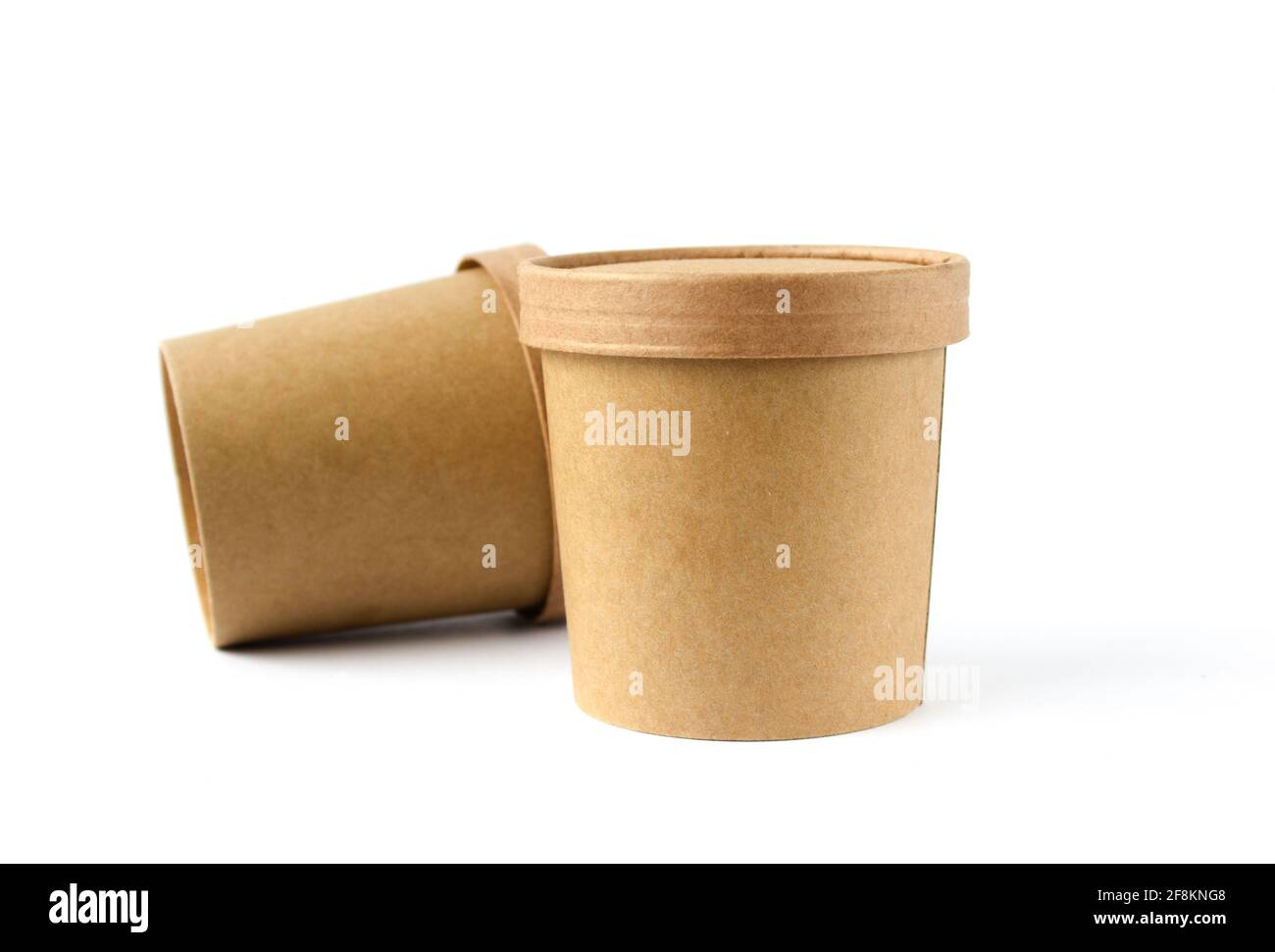 Eco-friendly carton cans for food, beverage and tea. Isolated with ...