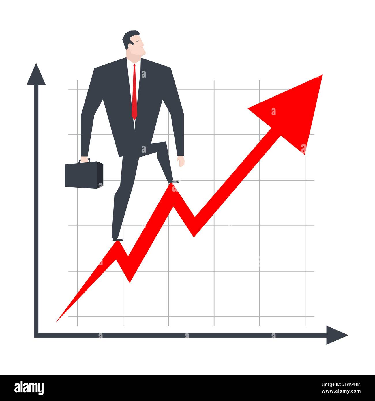 Businessman and growth graph. vector illustration Stock Vector Image ...