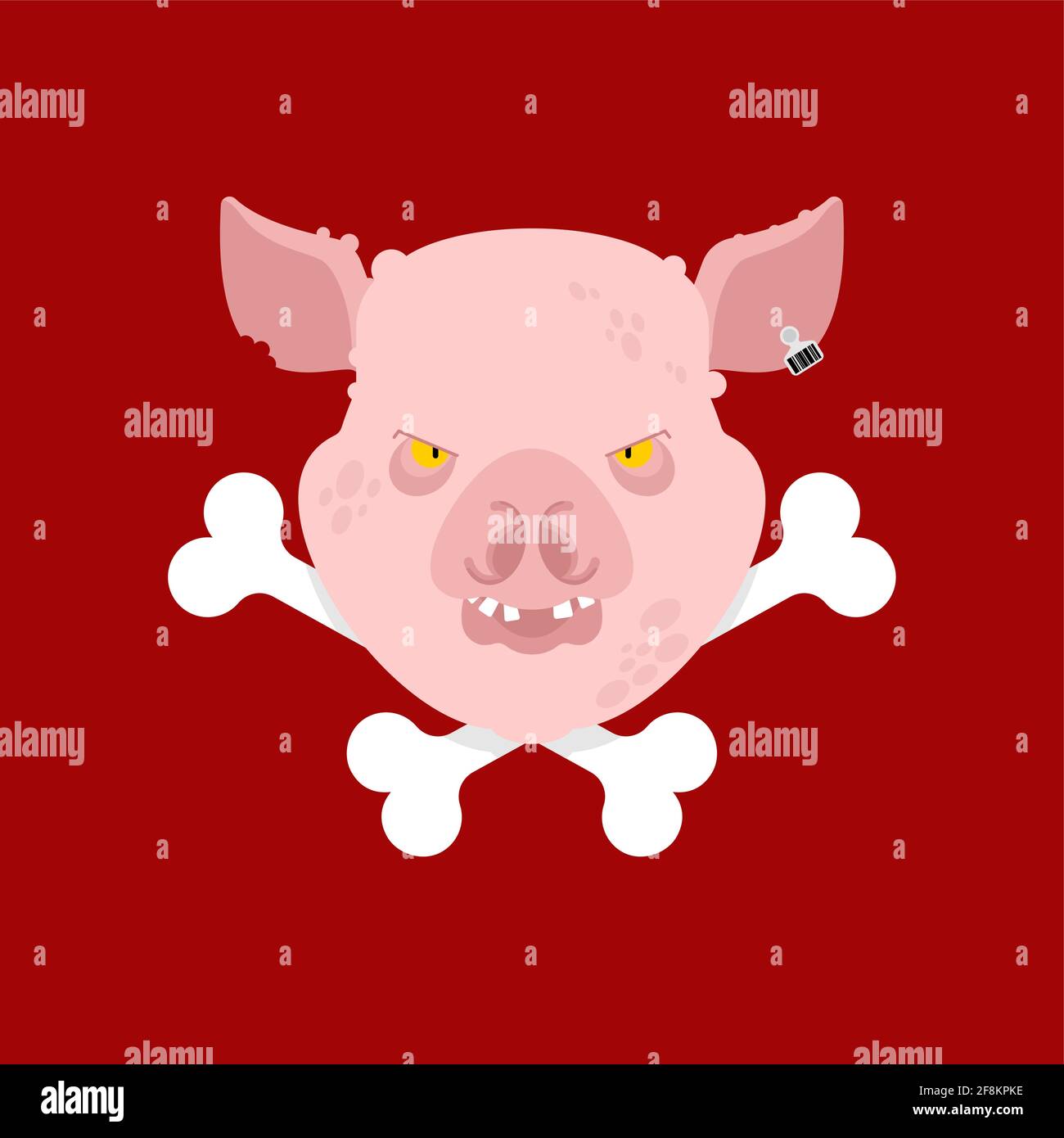 Butcher emblem. Pork head and crossbones Stock Vector Image & Art - Alamy