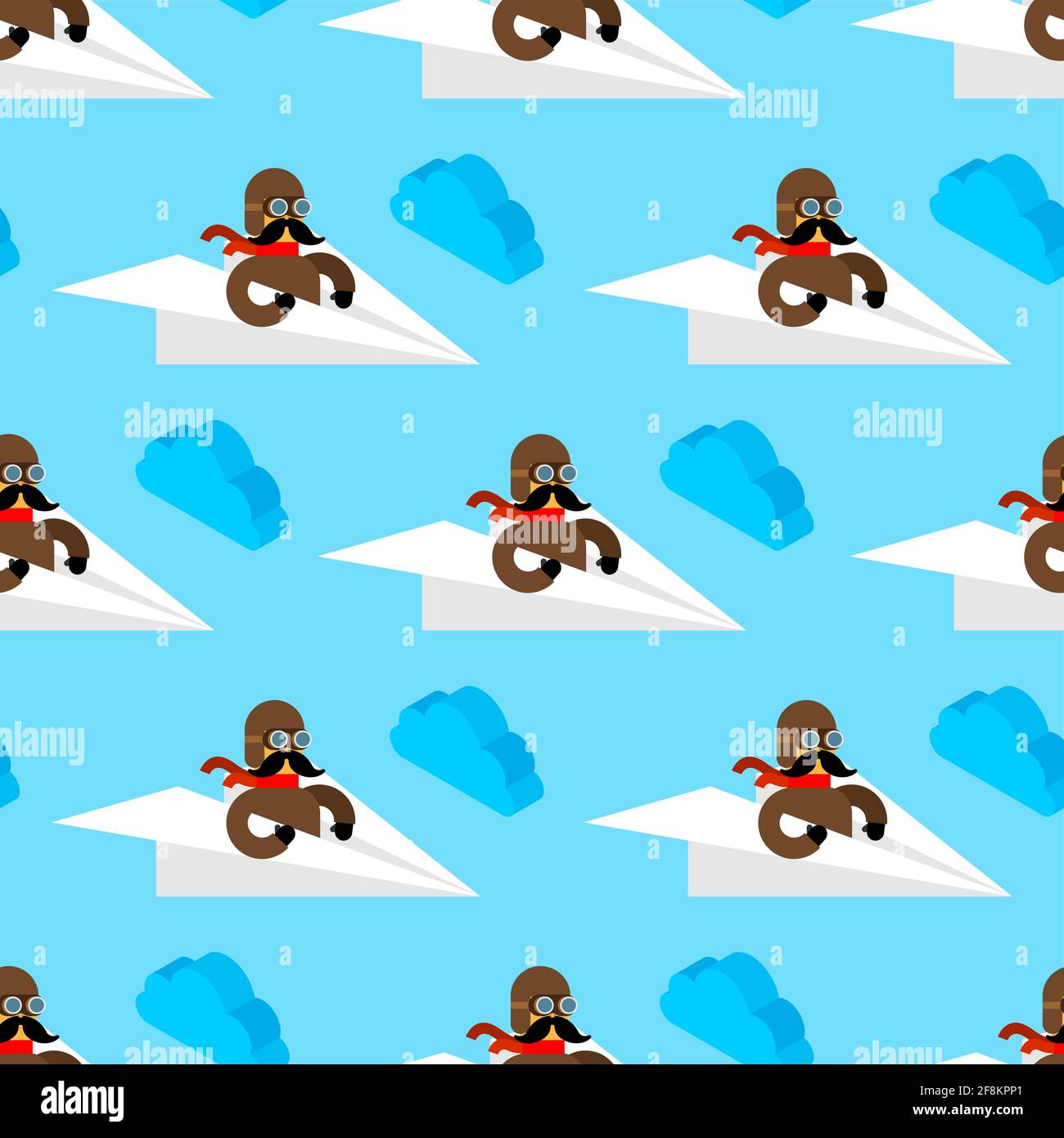 Pilot on paper aircraft pattern seamless Stock Vector Image & Art - Alamy