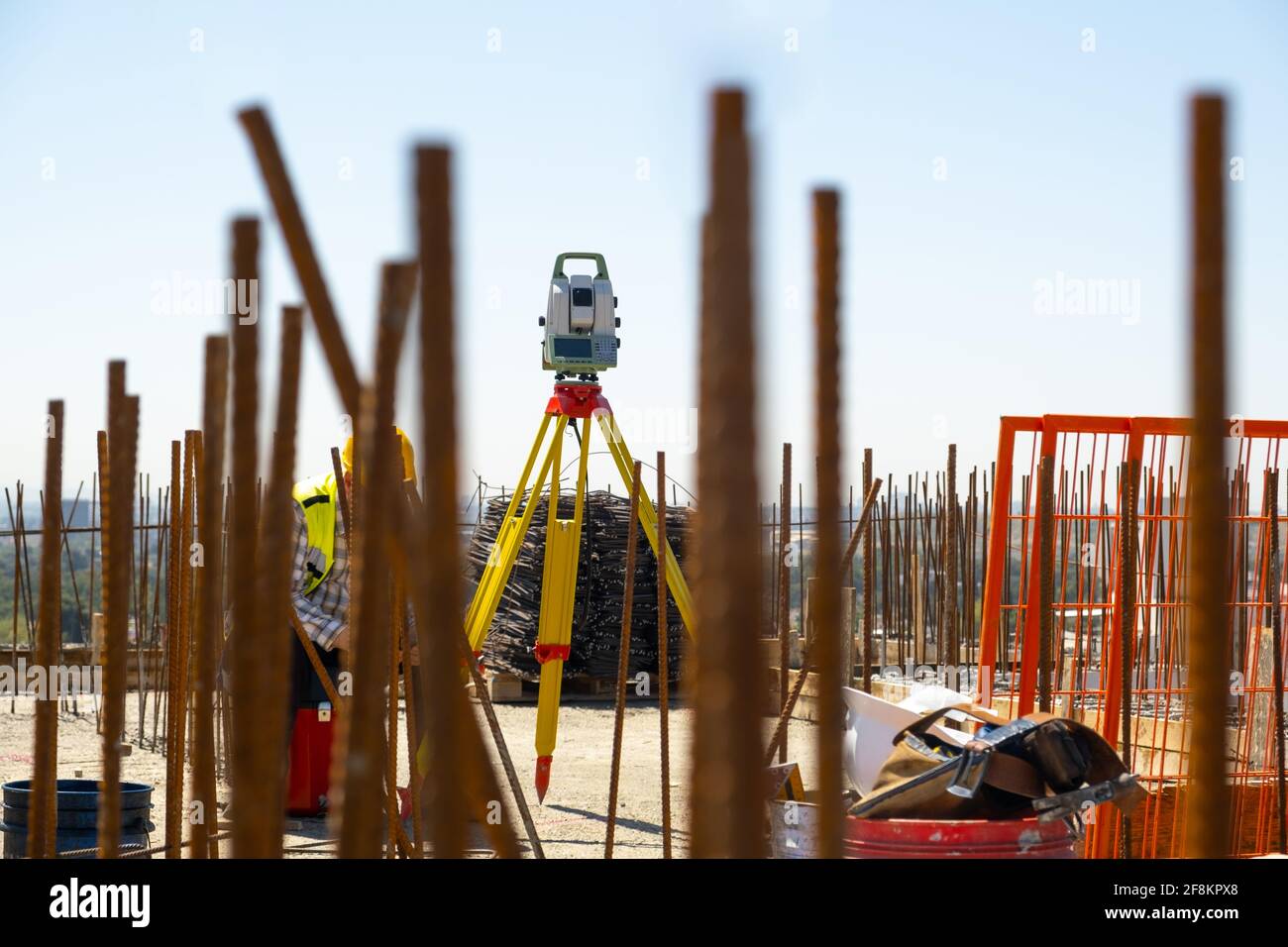 device for geodesy measurement on a construction site Stock Photo - Alamy