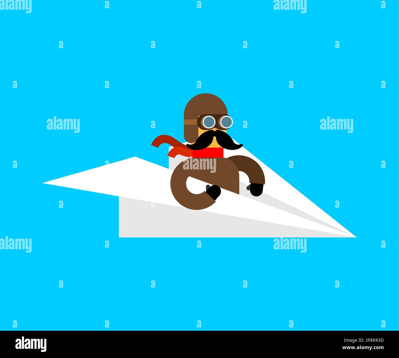 Pilot on paper aircraft. vector illustration Stock Vector Image & Art ...