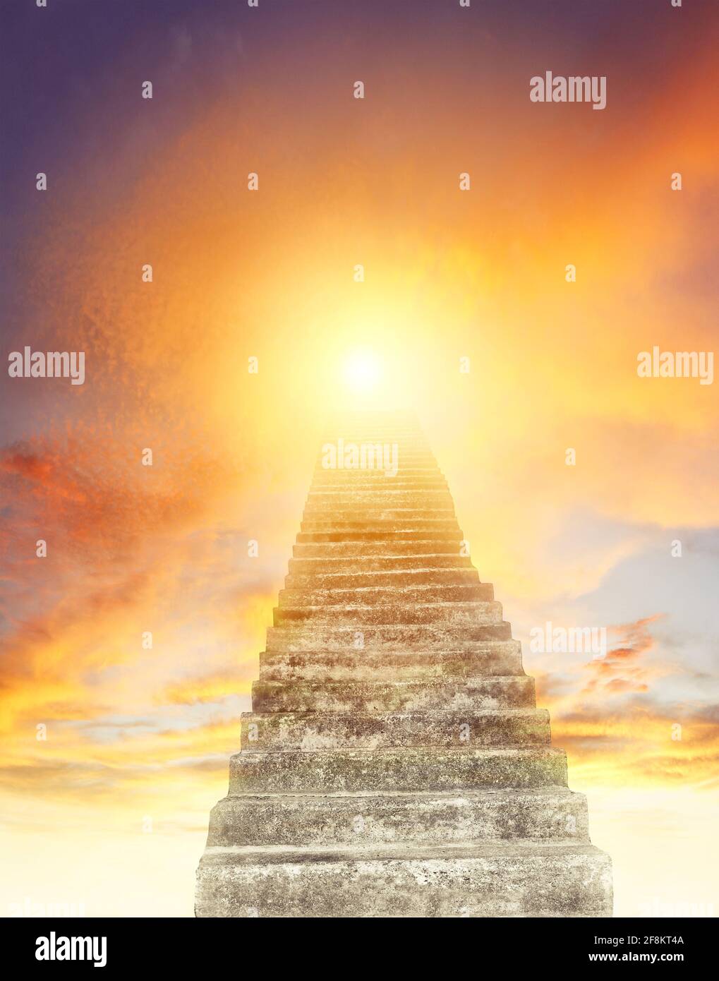 Stairs in bright sky. Stairway to heaven Stock Photo - Alamy