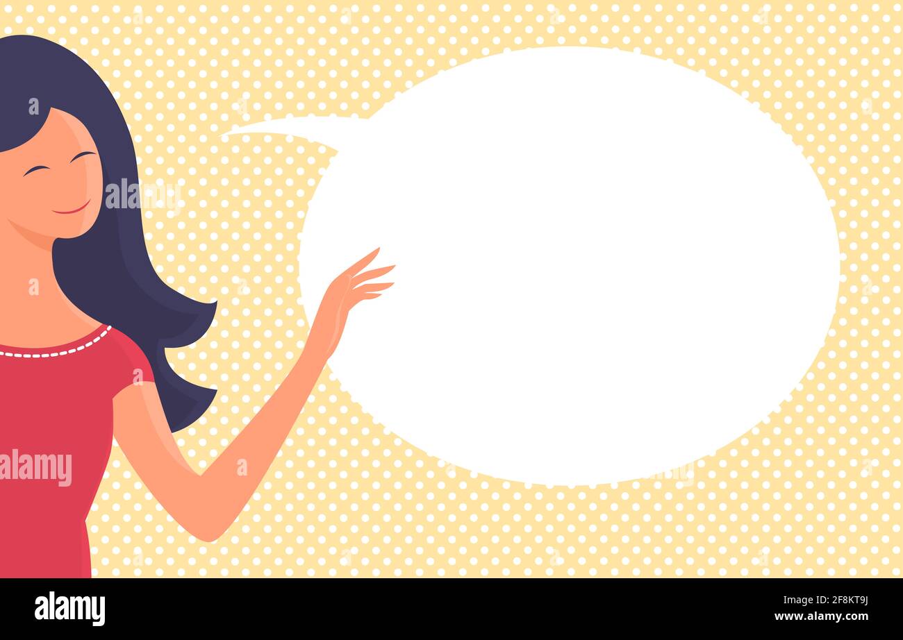 Illustration of a pretty young woman with a yellow background. Dreams ...