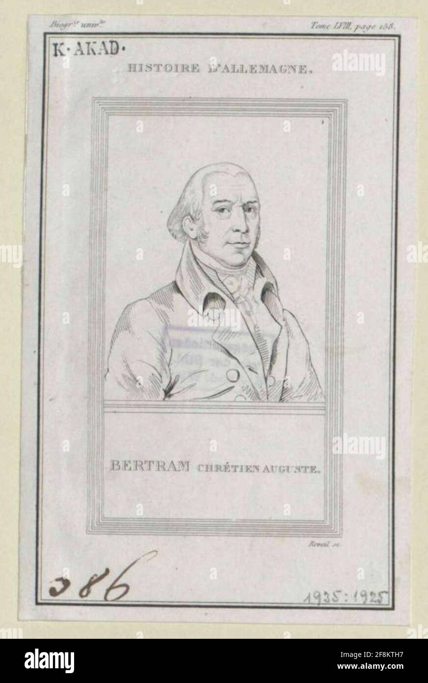 Bertram, Christian August of Stock Photo - Alamy