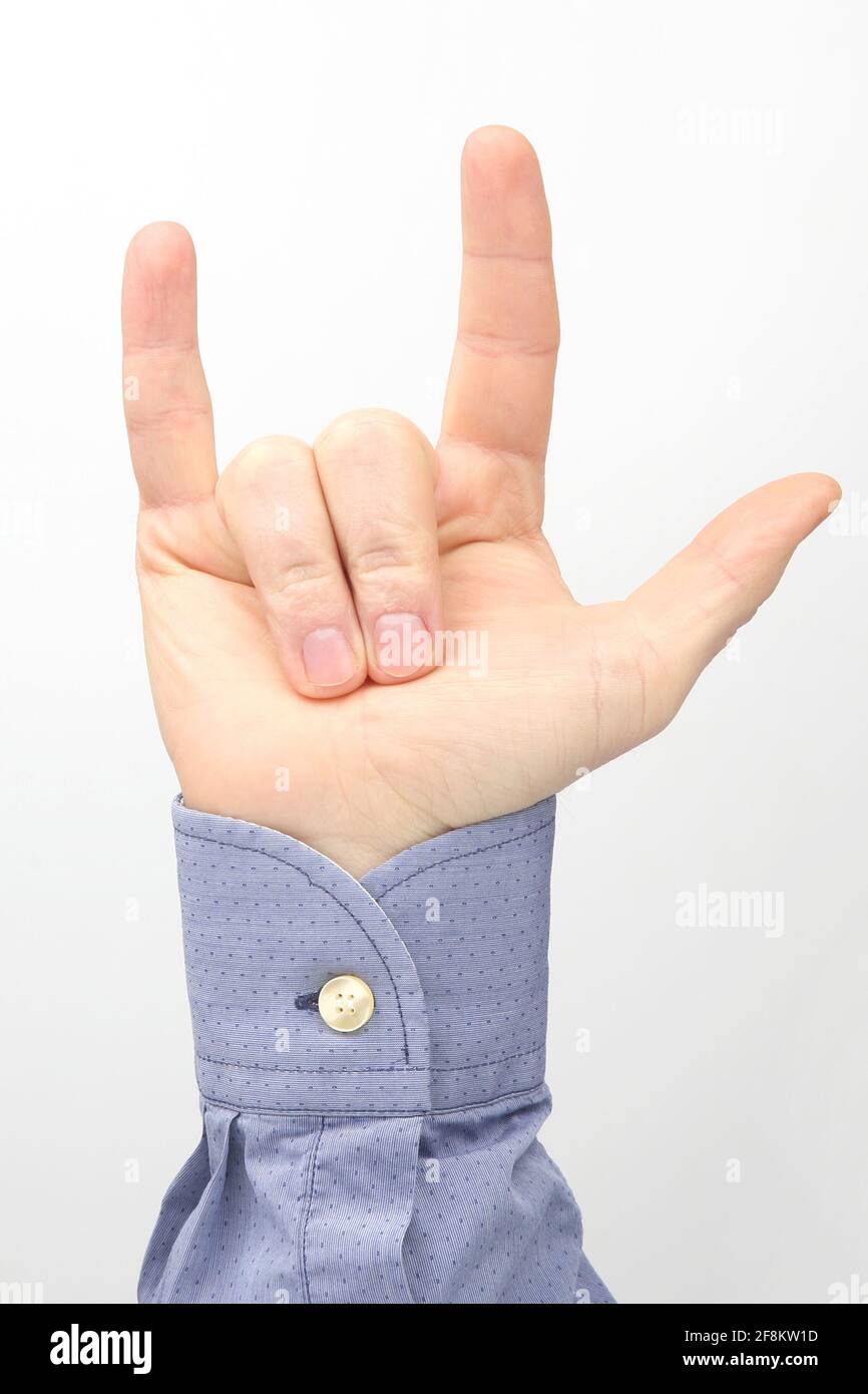Three fingers raised hi-res stock photography and images - Alamy