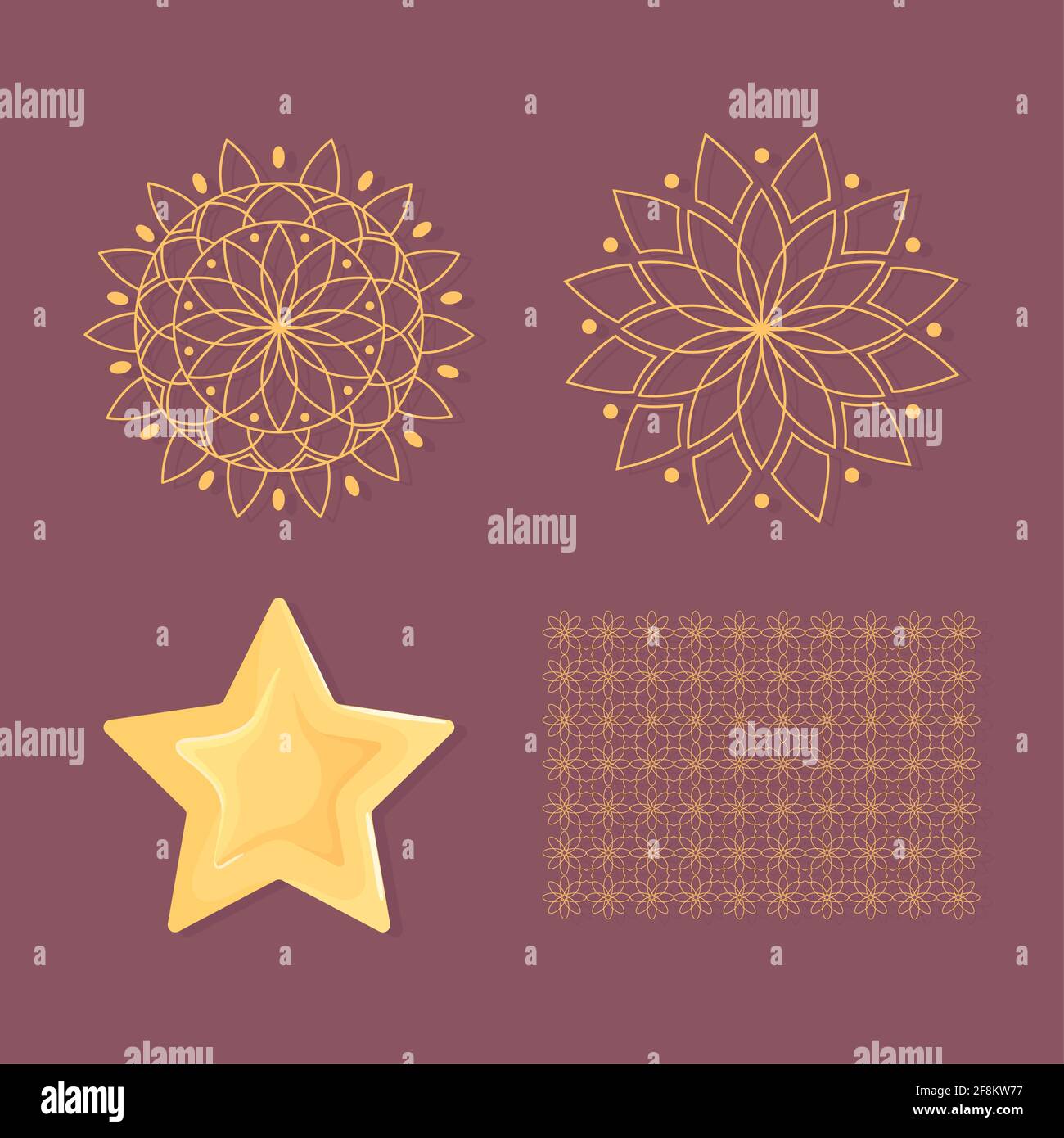 mandalas star floral decoration set Stock Vector Image & Art - Alamy
