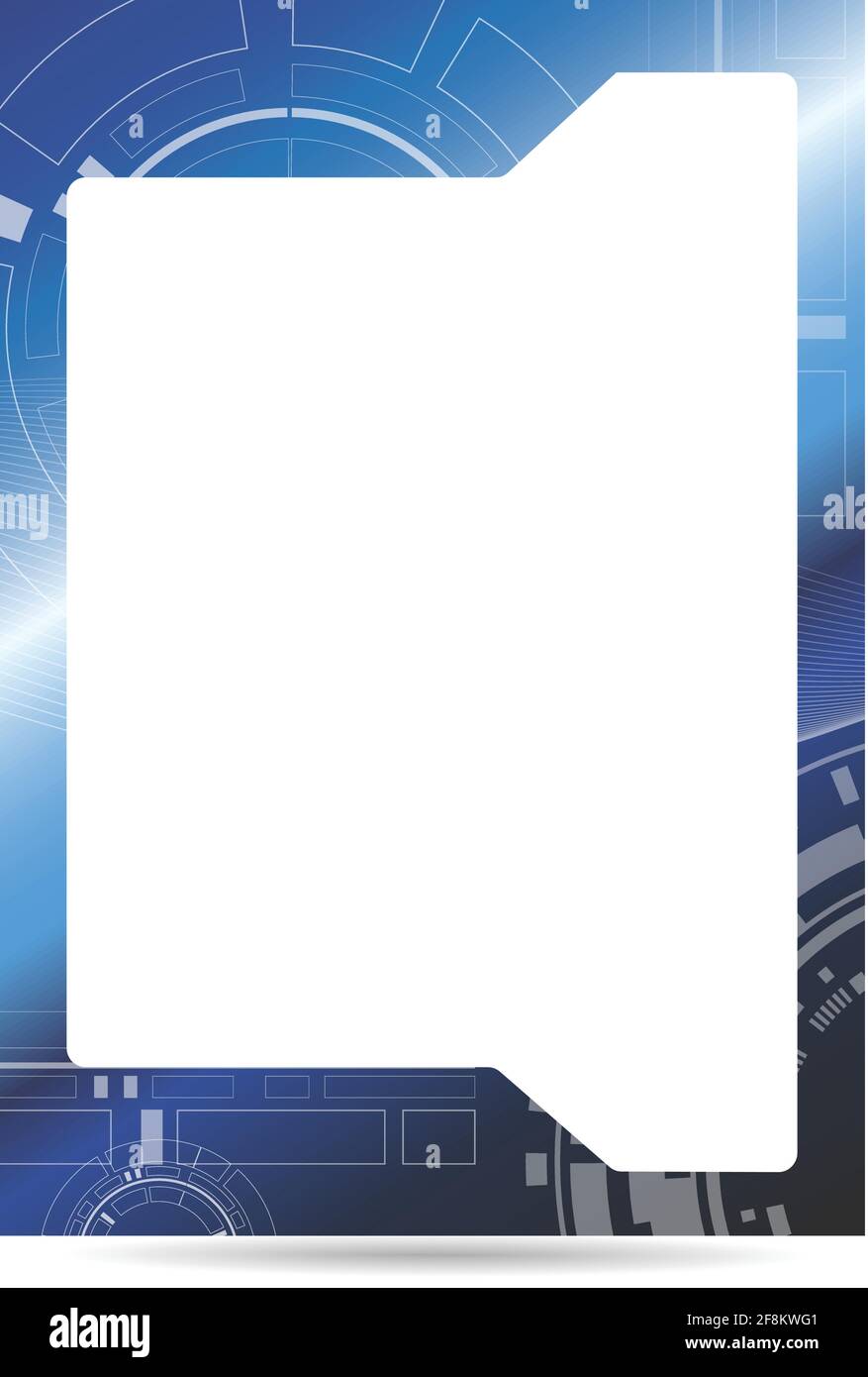 blue futuristic techno abstract background card frame template design ...
