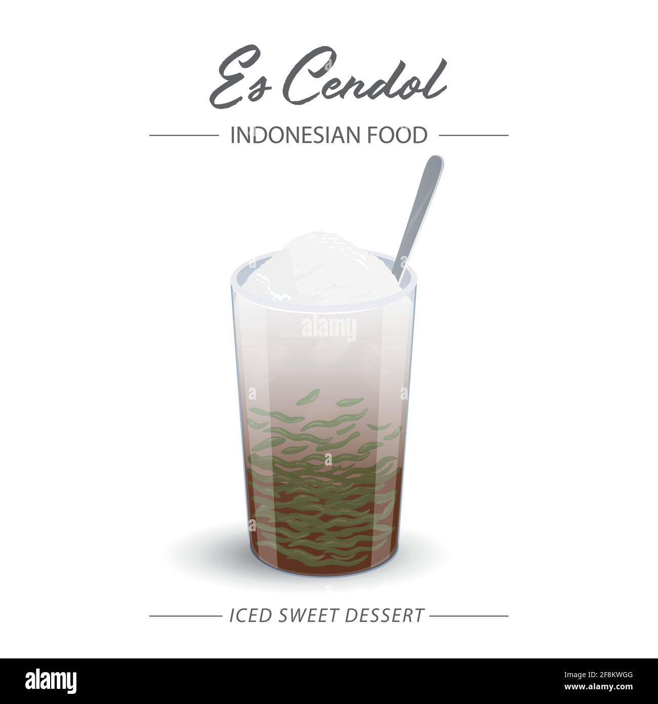 Es Cendol in the glasses is a traditional Indonesian iced sweet dessert ...