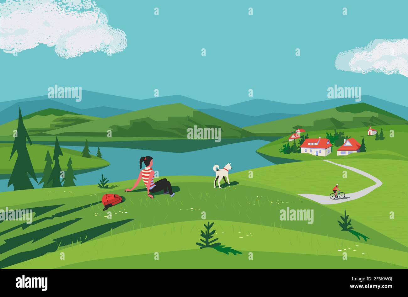 Daylight valley Stock Vector Images - Alamy