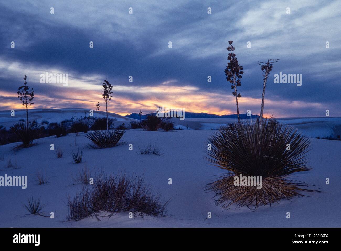 Sunset over the San Andres Mountains and White Sands National Park, New ...