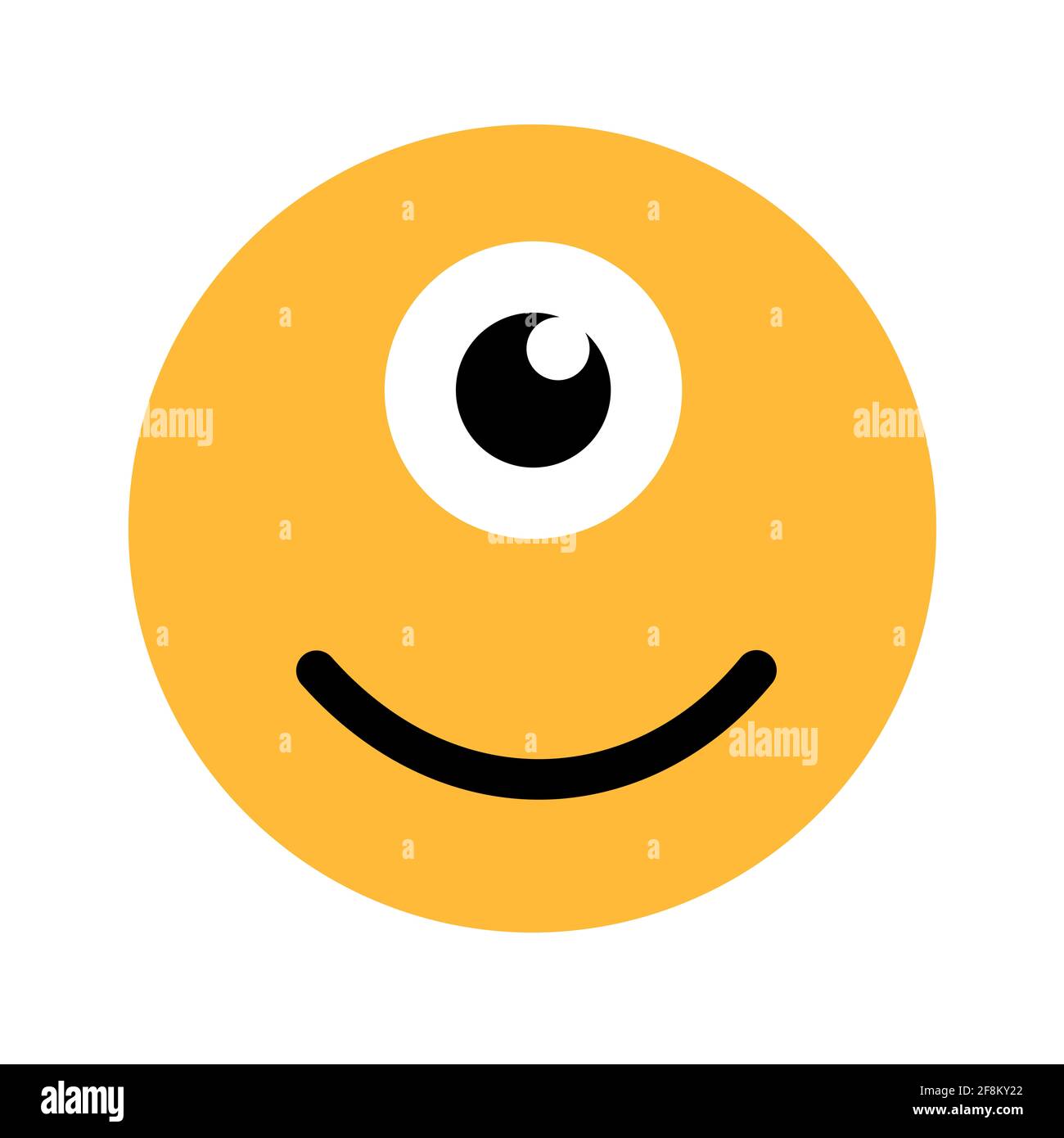 One-eyed cyclops - human and man with one eye on the head. Vector ...