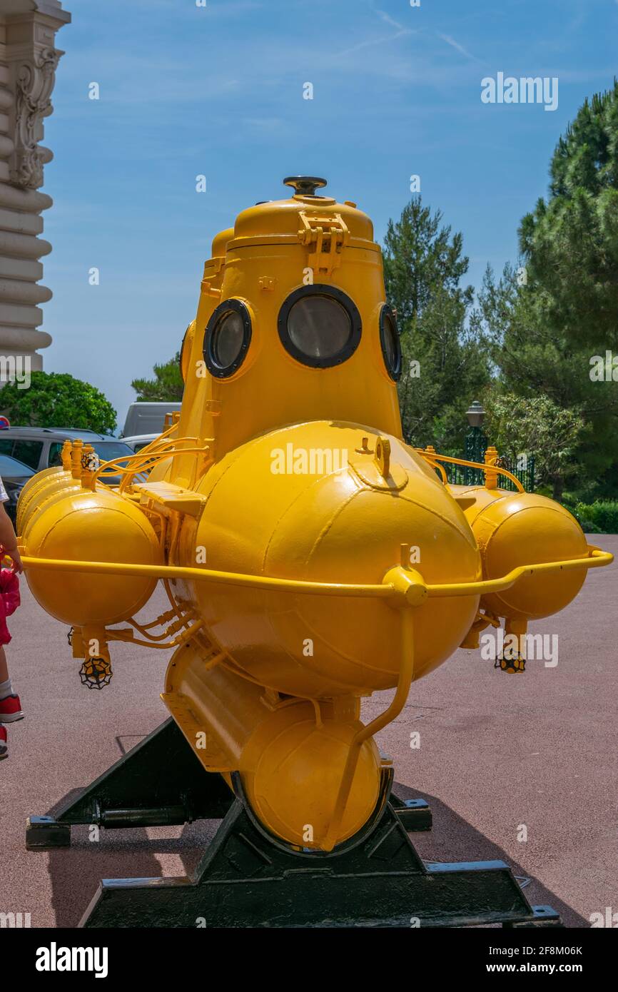 Yellow submarine on the street in Monaco Stock Photo - Alamy