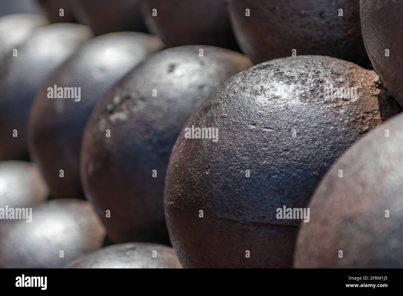 Detail on cannon balls Stock Photo - Alamy